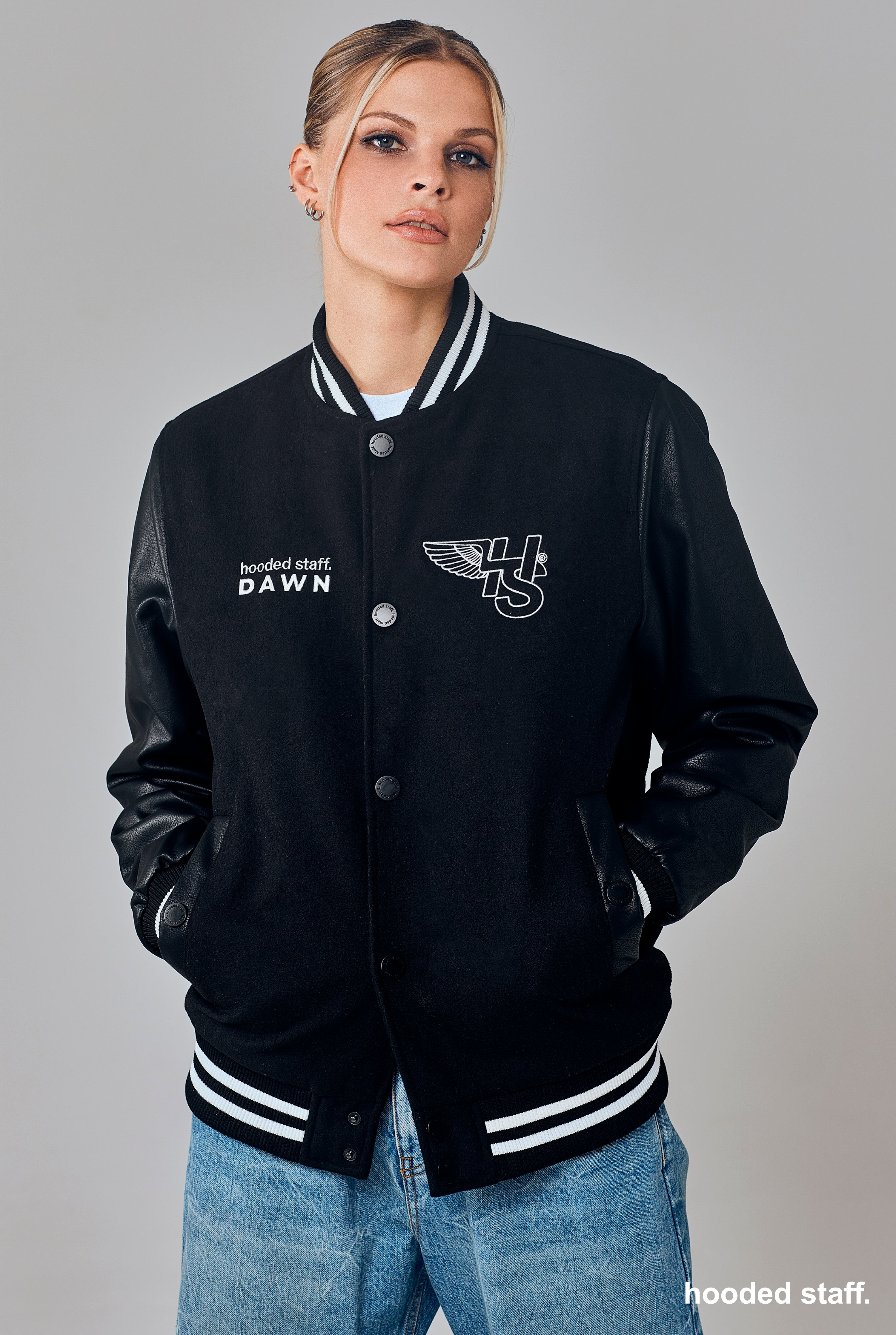 VARSITY JACKET – hooded staff.